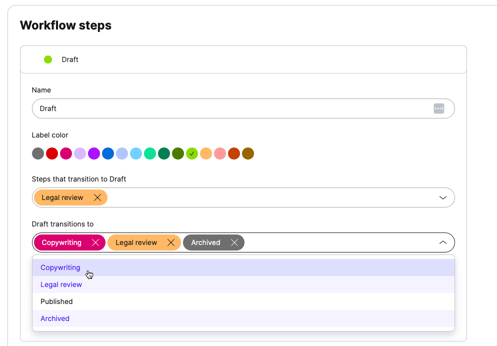 Configure workflows in Kontent.ai | Kontent.ai Learn